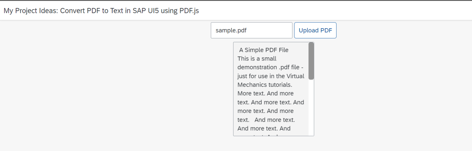 Konvertieren Sie PDF in Text in SAP UI5 mit PDF.js – Go Coding
