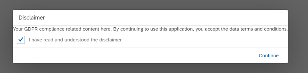 How to Display Disclaimer Page for GDPR in SAP UI5? - Go Coding