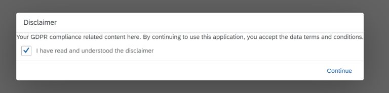 How to Display Disclaimer Page for GDPR in SAP UI5? - Go Coding