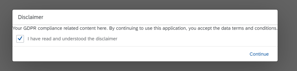 How to Display Disclaimer Page for GDPR in SAP UI5? - Go Coding